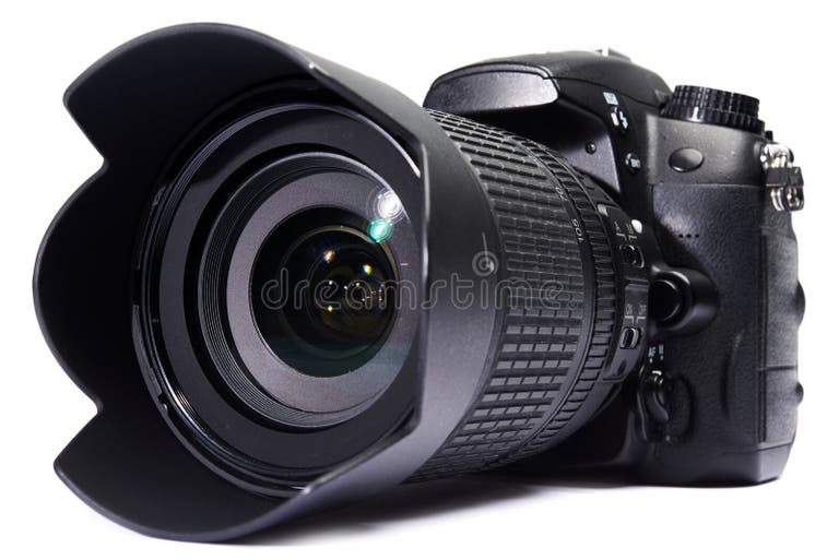 DSLR camera white isolated stock photo. Image of photographer - 49472434