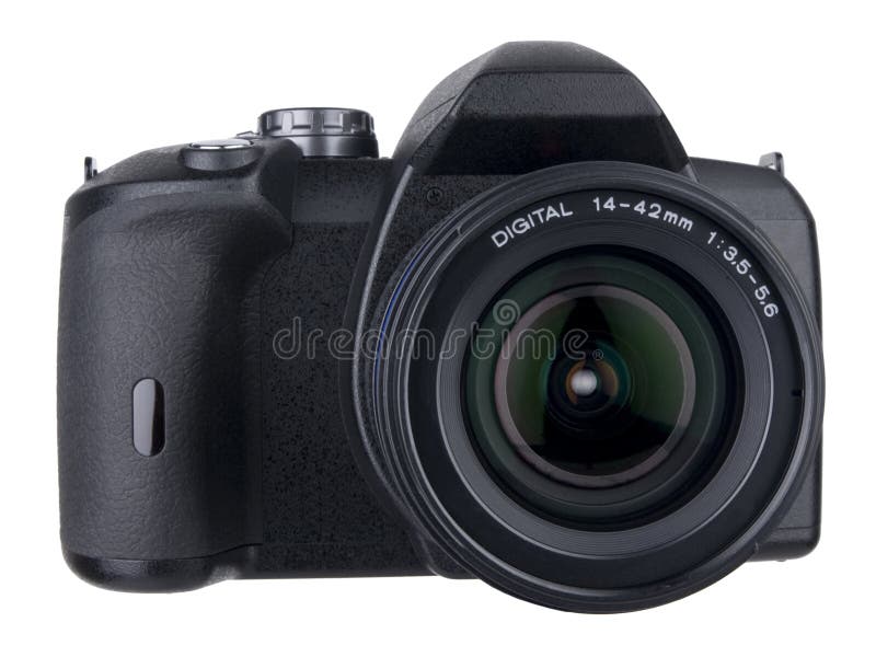 DSLR Camera - front view stock photo. Image of focus - 16568196