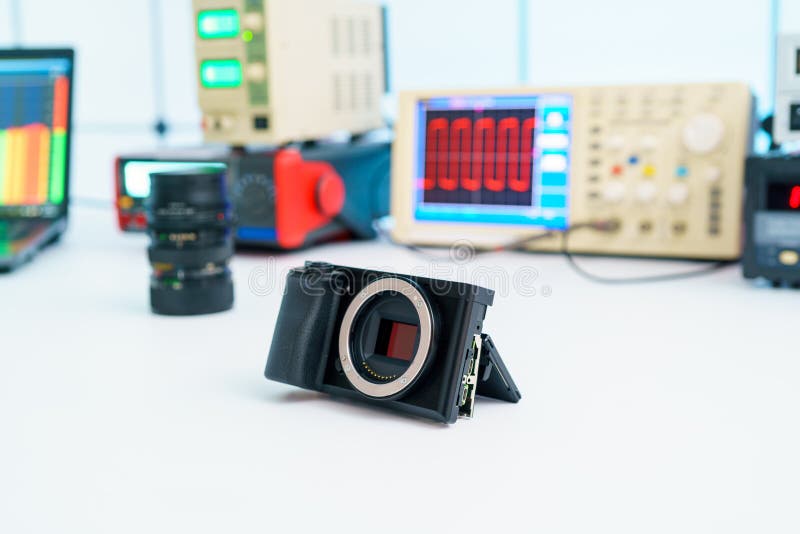 DSLR Photo Camera in the Service Center for Repair Stock Image - Image ...