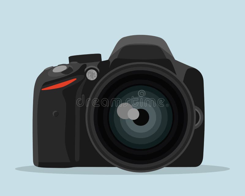 DSLR Photo Camera Vector Illustration in Flat Style Stock Vector ...
