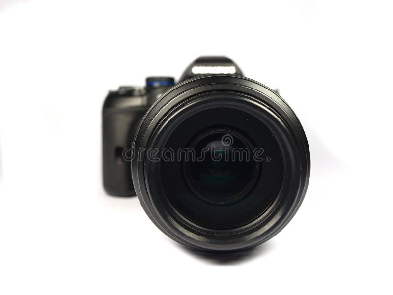 DSLR Camera - front view stock photo. Image of focus - 16568196