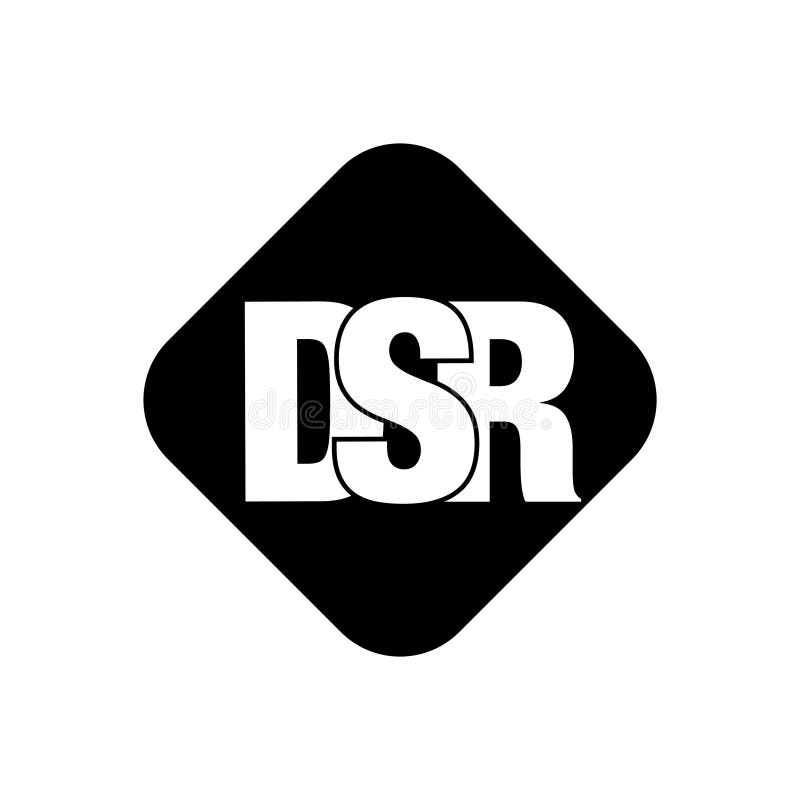 DSR Company Initial Name Monogram. DSR on Black Square Stock Vector ...