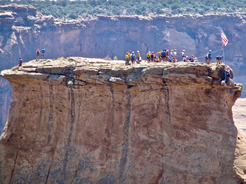 Climbing Independence Monument on the 4th Stock Photo - Image of ...