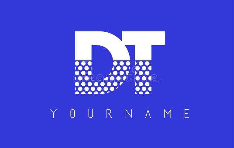 DT D T Dotted Letter Logo Design with Blue Background. Stock Vector ...