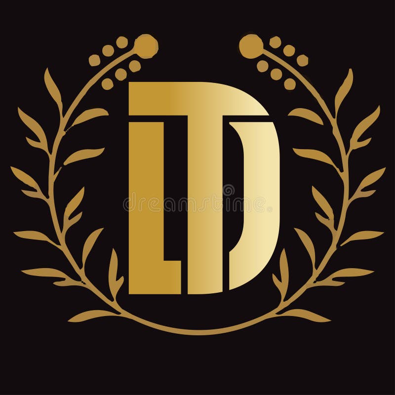 DT Letter Branding Logo Design with a Leaf.. Stock Vector ...