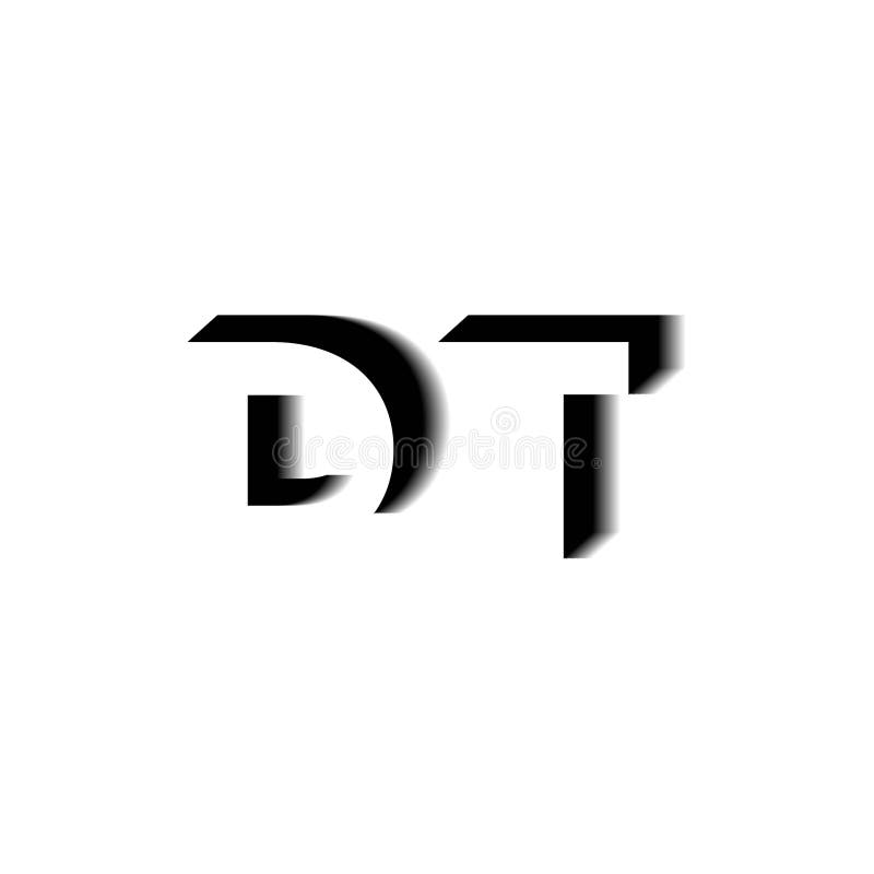 DT Monogram Shadow Shape Style Stock Vector - Illustration of creative ...