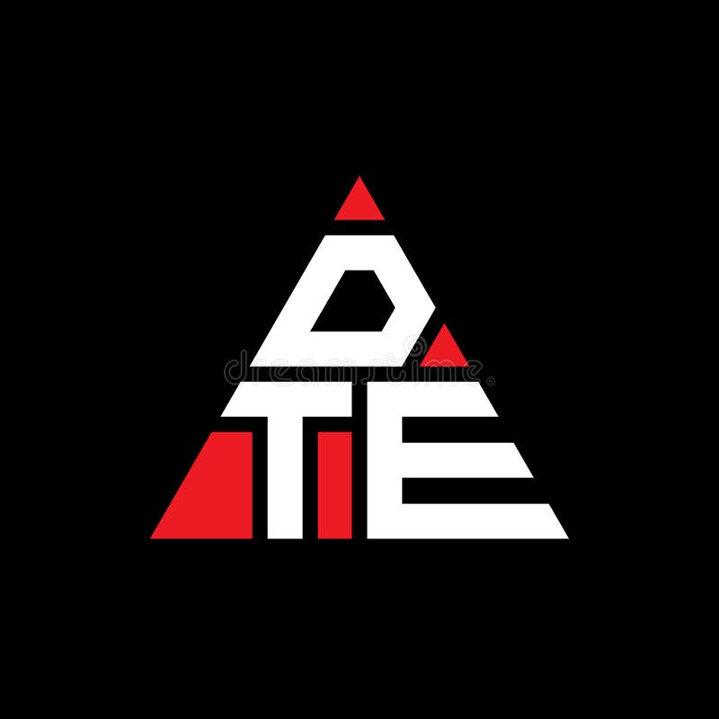 DTE Triangle Letter Logo Design with Triangle Shape. DTE Triangle Logo ...
