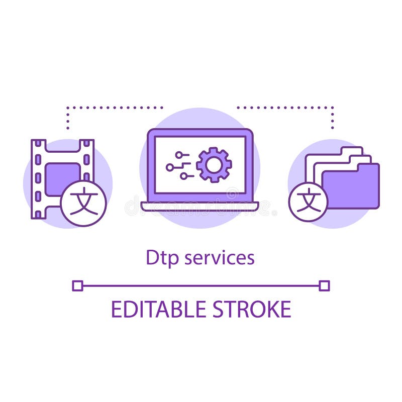 DTP Services Concept Icon. Desktop Publishing Idea Thin Line ...