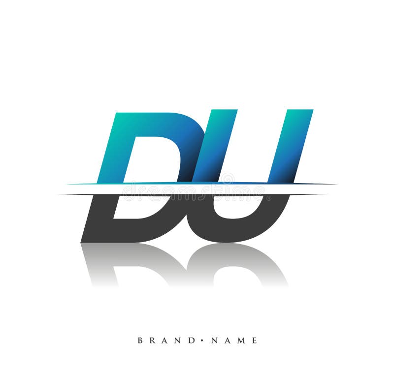 DU Initial Logo Company Name Colored Black and Blue, Simple and Modern ...
