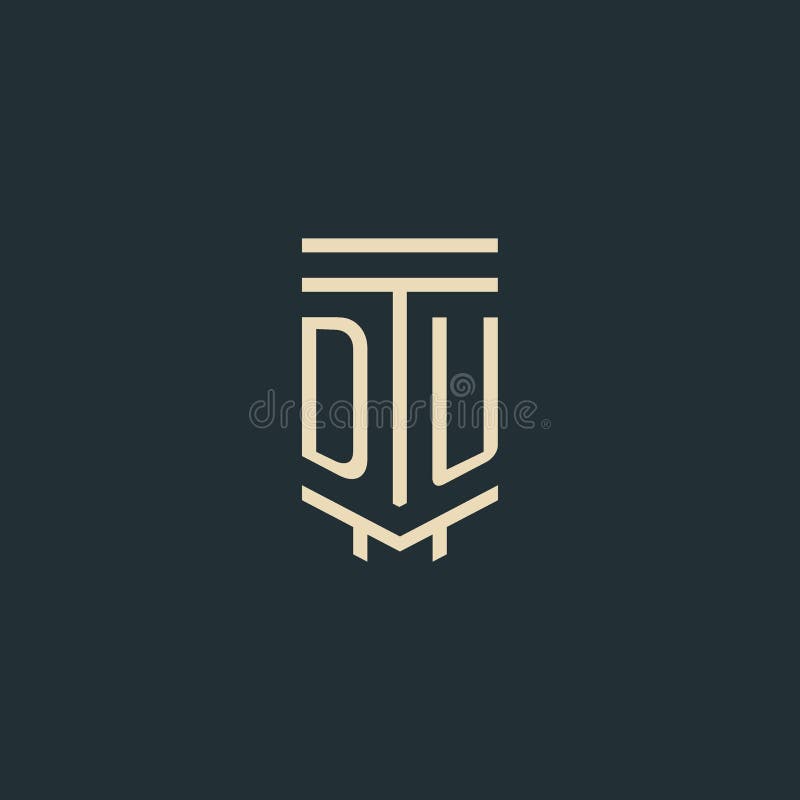 DU Initial Monogram with Simple Line Art Pillar Logo Designs Stock ...
