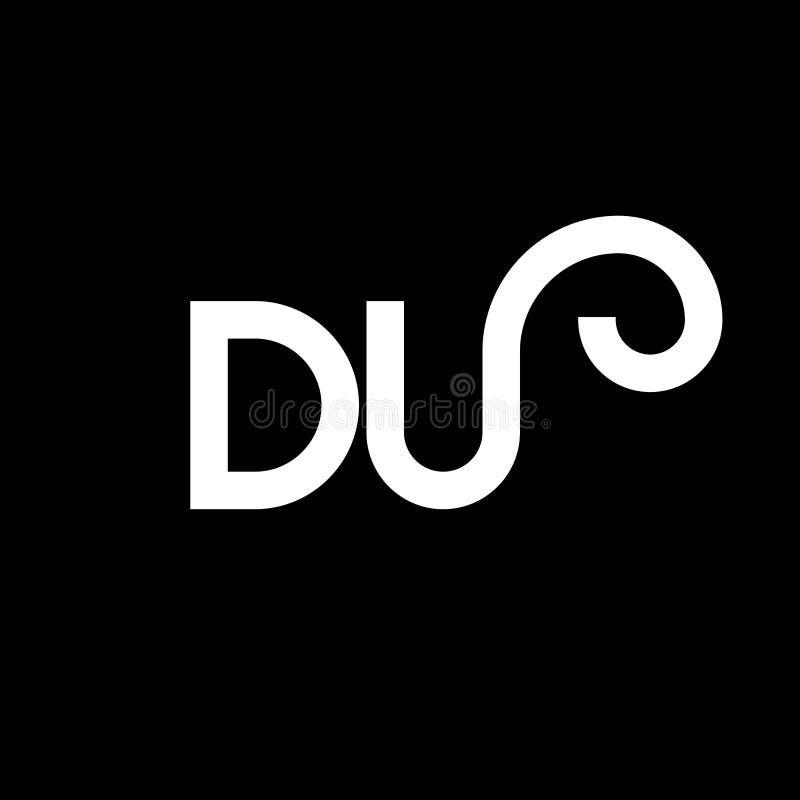 DU Letter Logo Design on Black Background. DU Creative Initials Letter ...