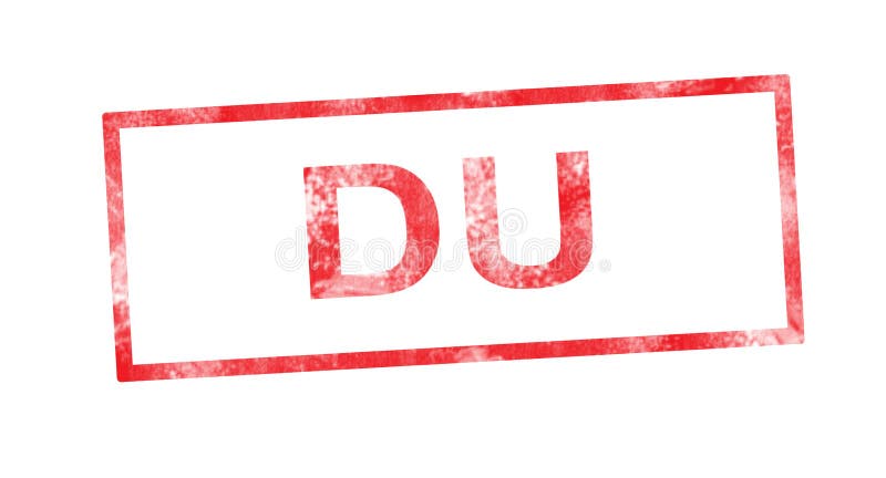 DU in Red Rectangular Stamp Stock Illustration - Illustration of ...