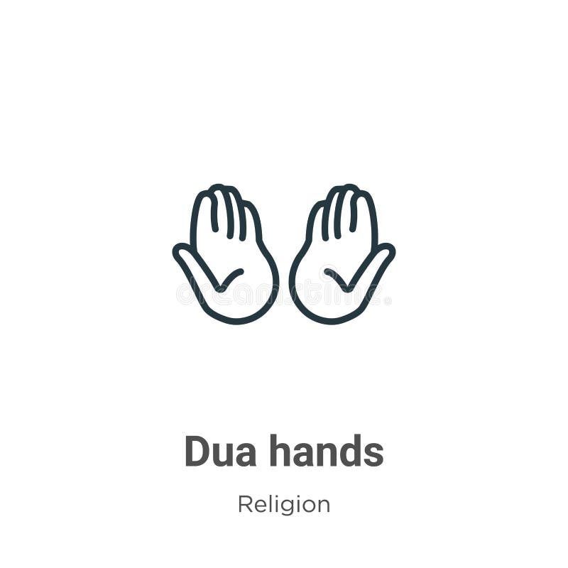 Dua Hands Outline Vector Icon. Thin Line Black Dua Hands Icon, Flat ...