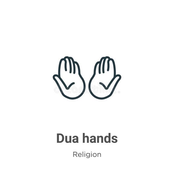 Dua Hands Outline Vector Icon. Thin Line Black Dua Hands Icon, Flat ...