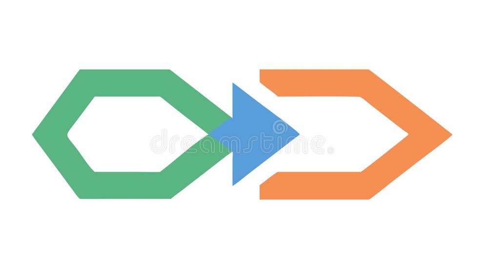 Dual Arrows Pathway: Forward Progression Connected Direction, Vector ...