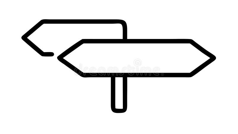Dual Blank Road Signs, Customizable Directional Post, Vector Design ...