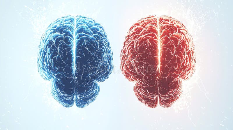 Dual Brain Hemispheres Neurology Mind Power Cognitive Thinking Intelligence Abstract Stock Photo ...