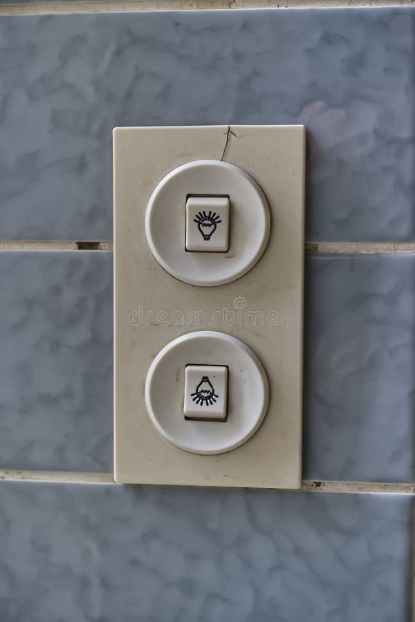 Dual Button Panel for Power for Light Up and Light Below Stock Image ...