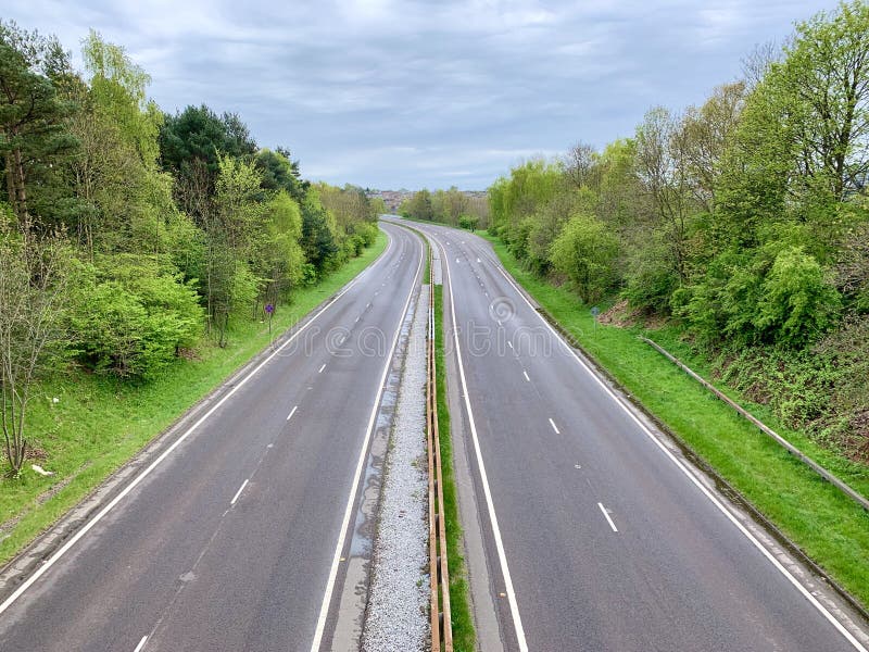 Dual Carriageway with Cars in Milton Keynes, England. Stock Photo ...