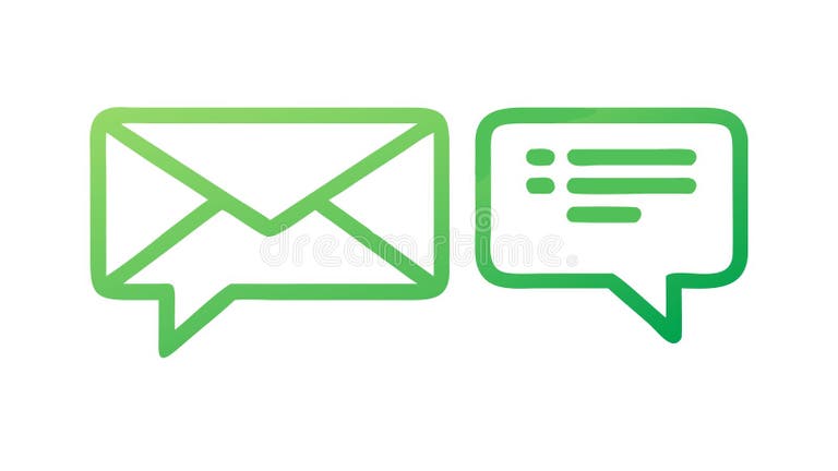 Dual Chat Bubbles, Green Message Conversation Vector Icon, Vector ...