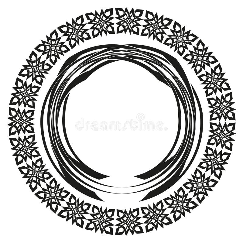 Dual Circle Icon. Brush Ring Frame. Ornate Vector Border Stock ...