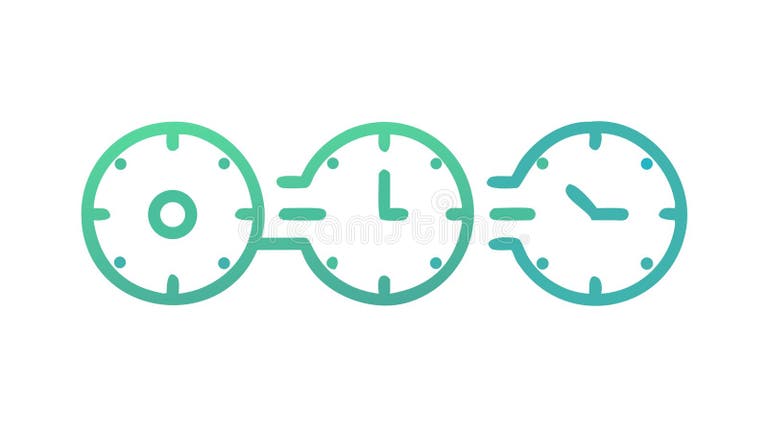 Dual Clocks Icon: Time Zones Synchronization, Vector Design Generative ...