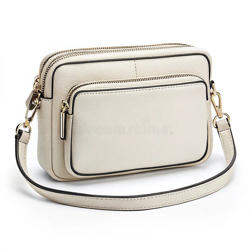 Dual Compartment Mini Crossbody on White Background Stock Illustration ...