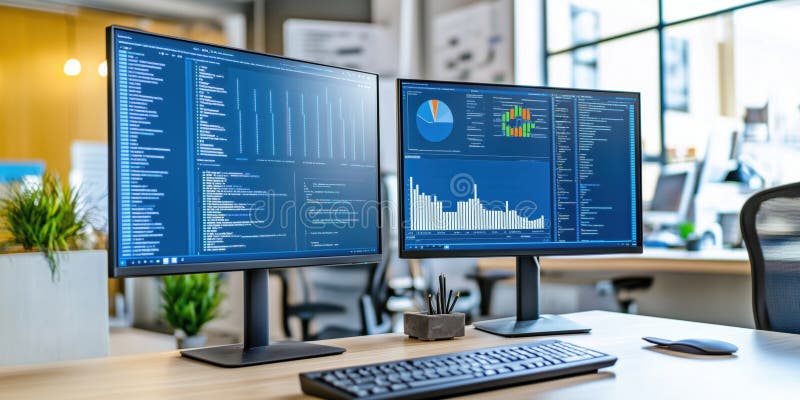 Computer Displaying Data Dashboard Plants Keyboard Desk Stock Photos - Free & Royalty-Free Stock ...