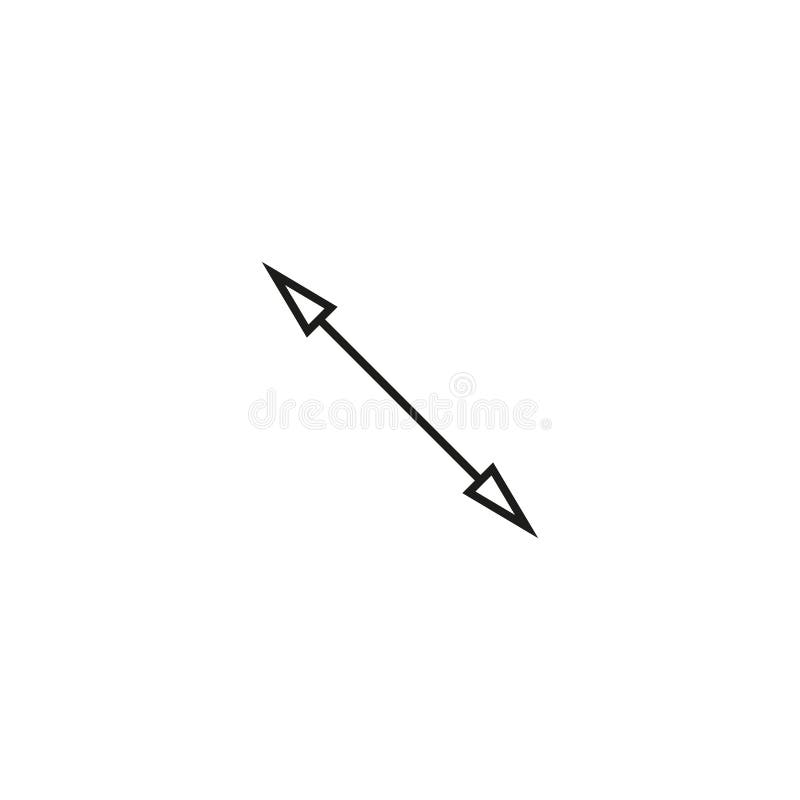 Dual Double Ended Arrow. Thin Short Straight Diagonal Two Sided Arrow ...