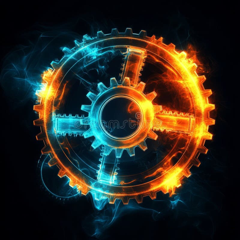 Dual Energy Gear Mechanism Graphic Design Stock Illustration ...