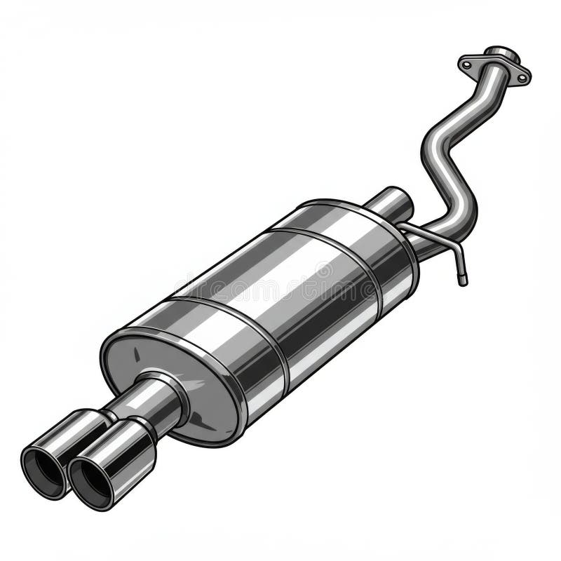 Dual Exhaust Pipe System Diagram Stock Illustration - Illustration of ...