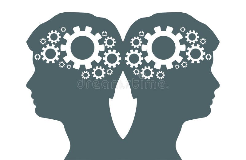 Dual face portrait. stock vector. Illustration of abstract - 154138140