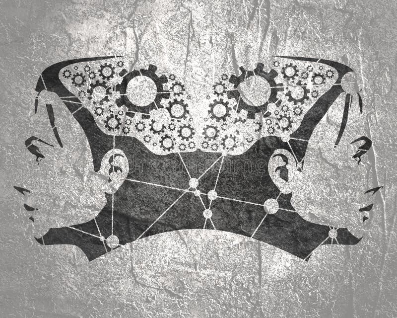 Dual face portrait. stock image. Image of development - 157073147