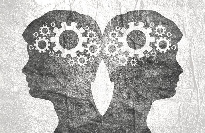 Dual face portrait. stock photo. Image of person, face - 157873626