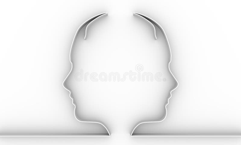 Dual face portrait. stock illustration. Illustration of icon - 211795486