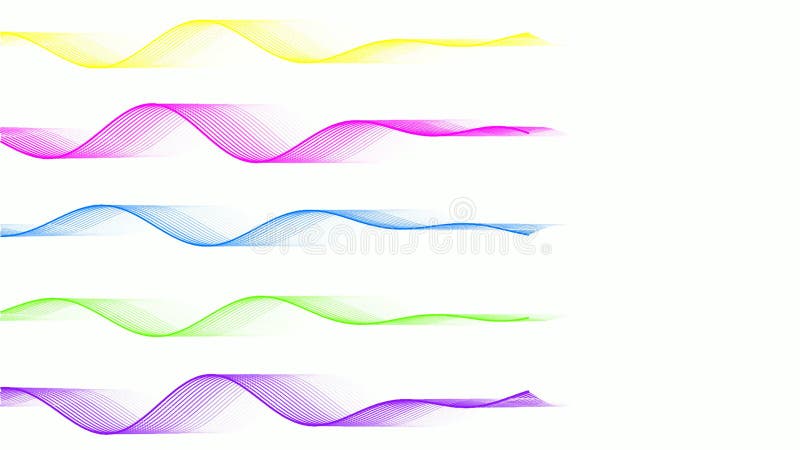 Dual Flow Wave Animation with Abstract Motion on White Background Stock ...