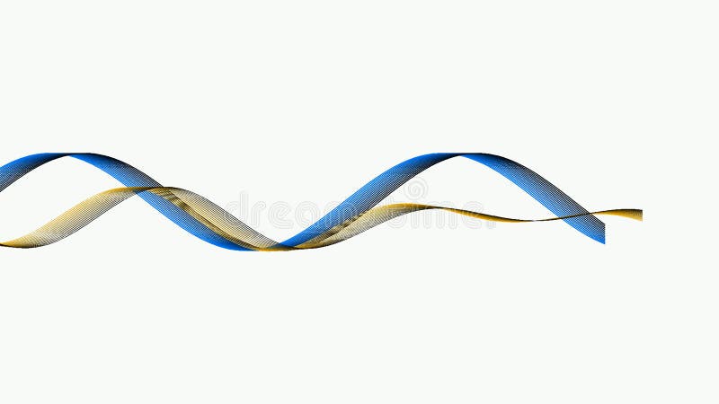 Dual Flow Wave Animation with Abstract Motion on White Background Stock ...