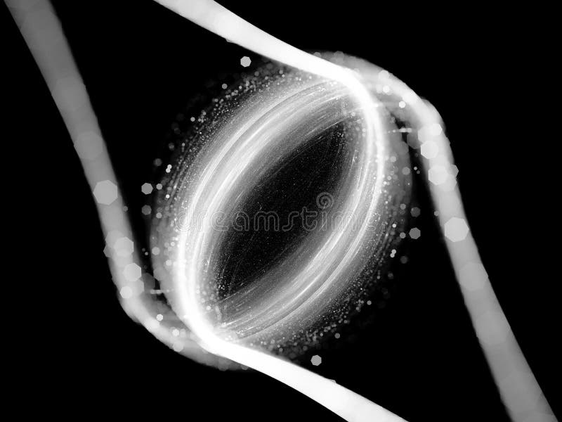 Dual Galactic Loop in Space Black and White Effect Stock Illustration ...