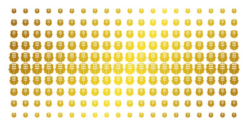 Dual Head Interface Gold Halftone Matrix Stock Vector - Illustration of ...