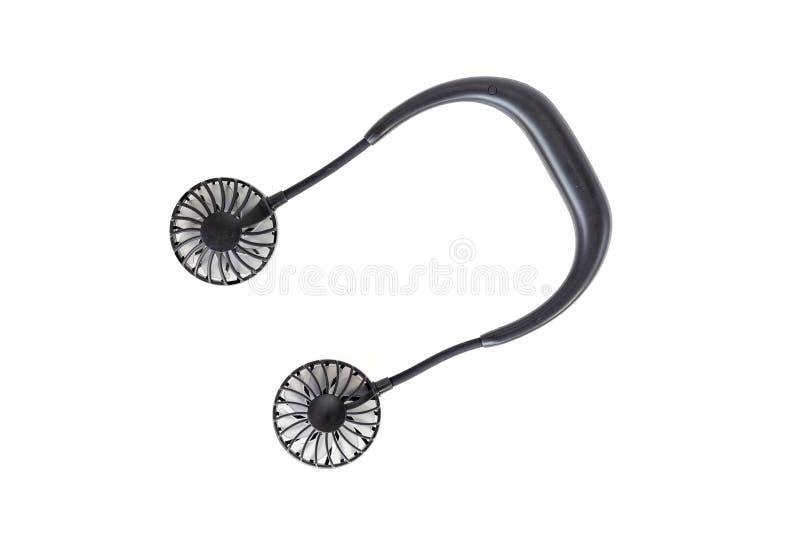 Dual Head Portable Neck Fan with Rechargeable Battery Stock Photo ...