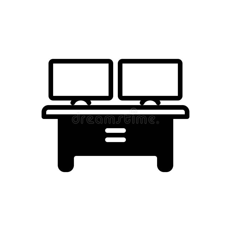 Black Solid Icon for Dual, Technology and Display Stock Vector ...