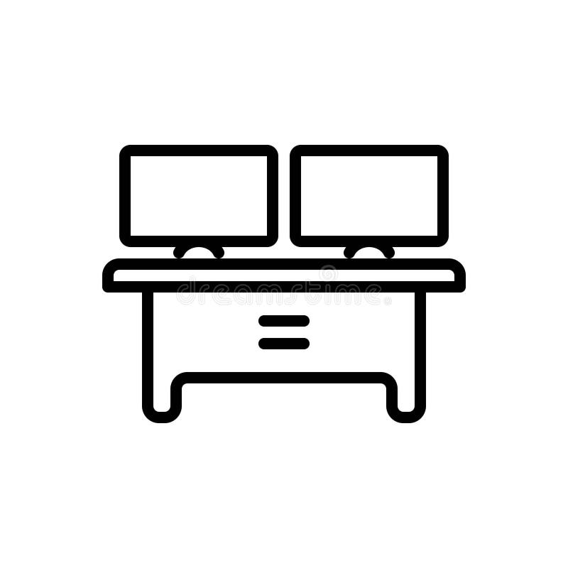 Black Line Icon for Dual, Duple and Double Stock Illustration ...