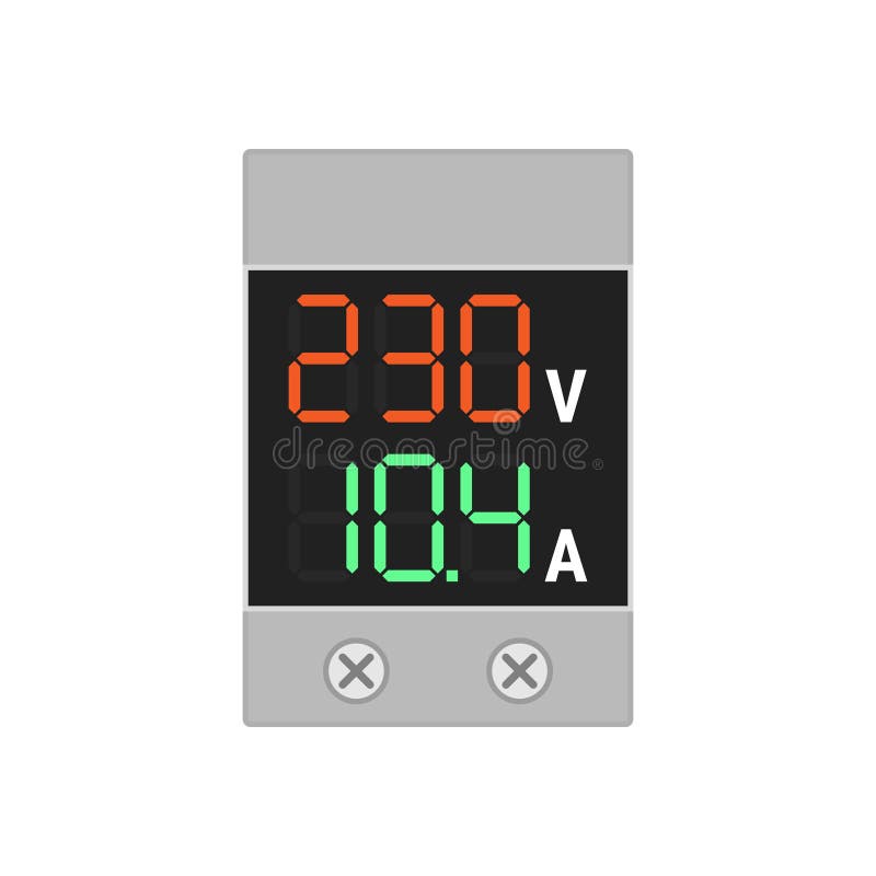 Dual LED Display Digital Voltage and Current Meter Stock Vector ...