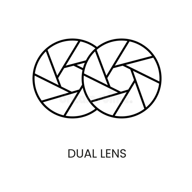 Dual Lens Line Vector for Packaging on CCTV Camera with Editable Stroke ...