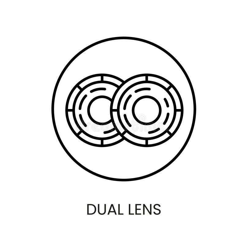 Dual Lens Line Vector for Packaging on CCTV Camera with Editable Stroke ...