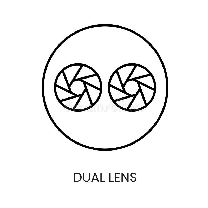 Dual Lens Line Vector for Packaging on CCTV Camera with Editable Stroke ...