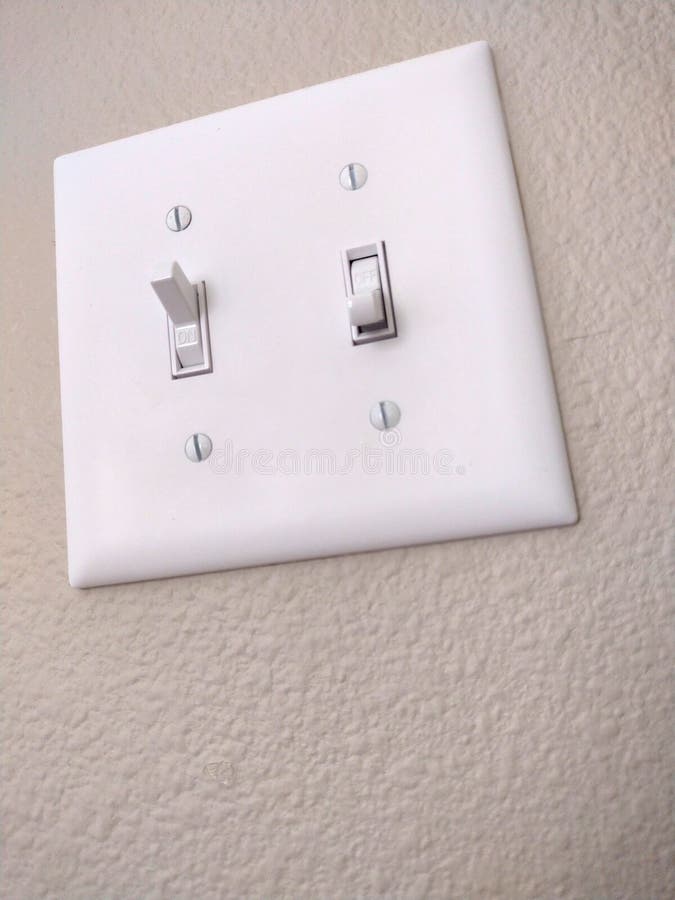 Dual Light Switch Manual on and Off New Build Construction Stock Image ...