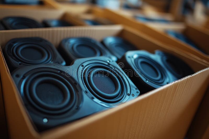 Dual Loudspeakers Inside Cardboard Boxes, Ready for Shipping from ...