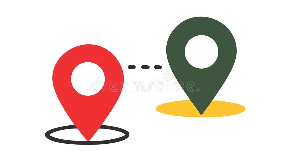 Dual Map Pins Icon for Location and Direction, Vector Design Generative ...