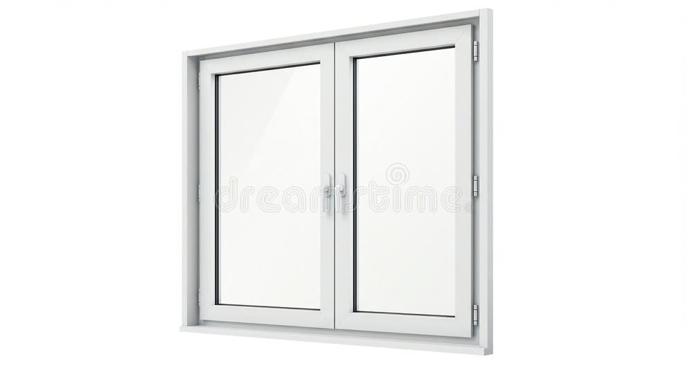 Dual-panel White Window with a Sleek, Modern Design. the Frame is Made ...